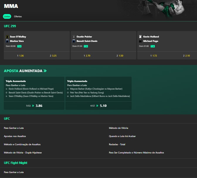 UFC 299: Card completo e Palpites para as lutas!